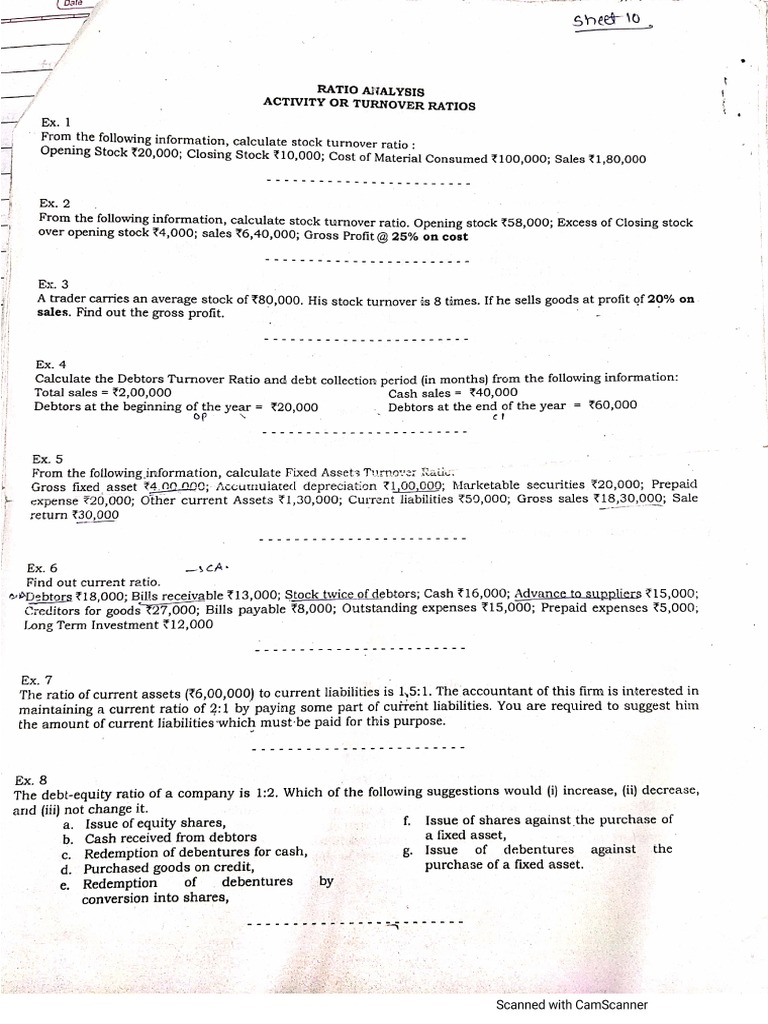 Activity or Turnover Ratios PDF | PDF