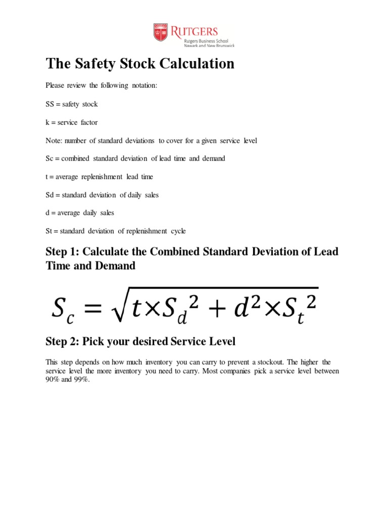 The Safety Stock Calculation PDF | PDF