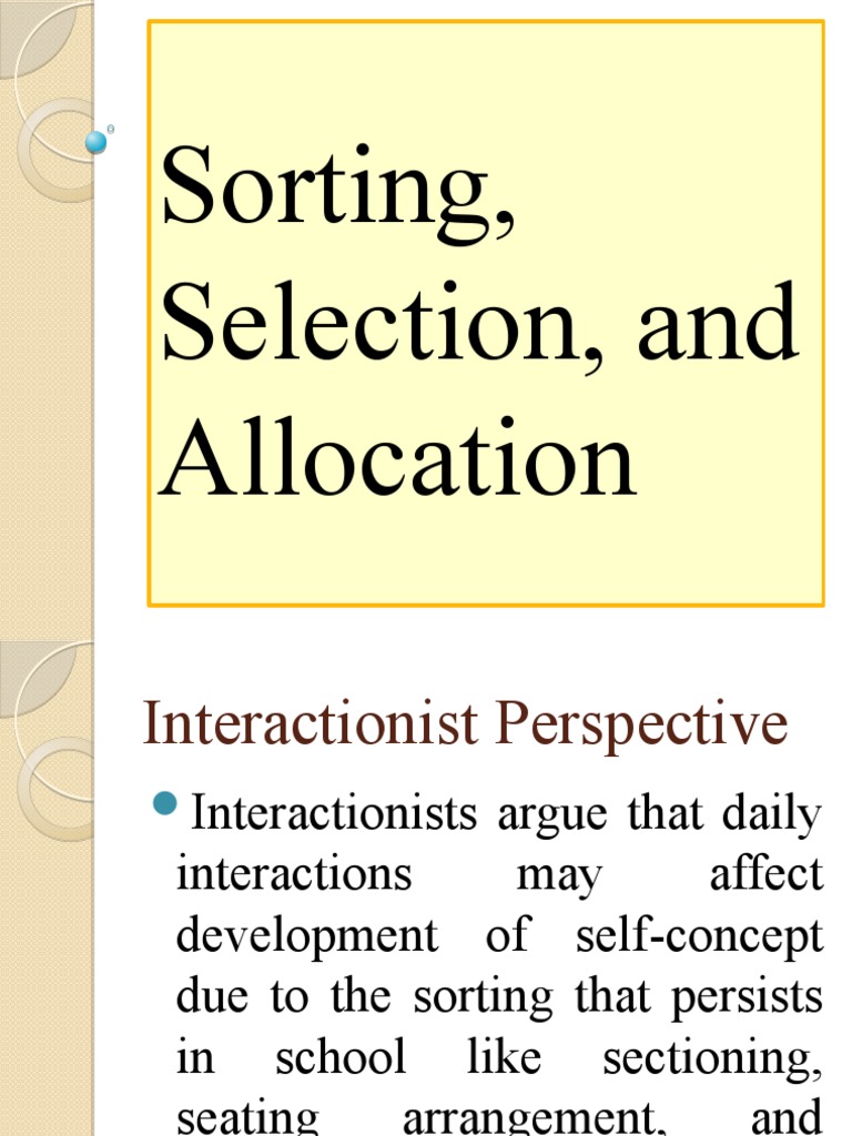 Sorting, Selection, and Allocation | PDF | Science & Mathematics
