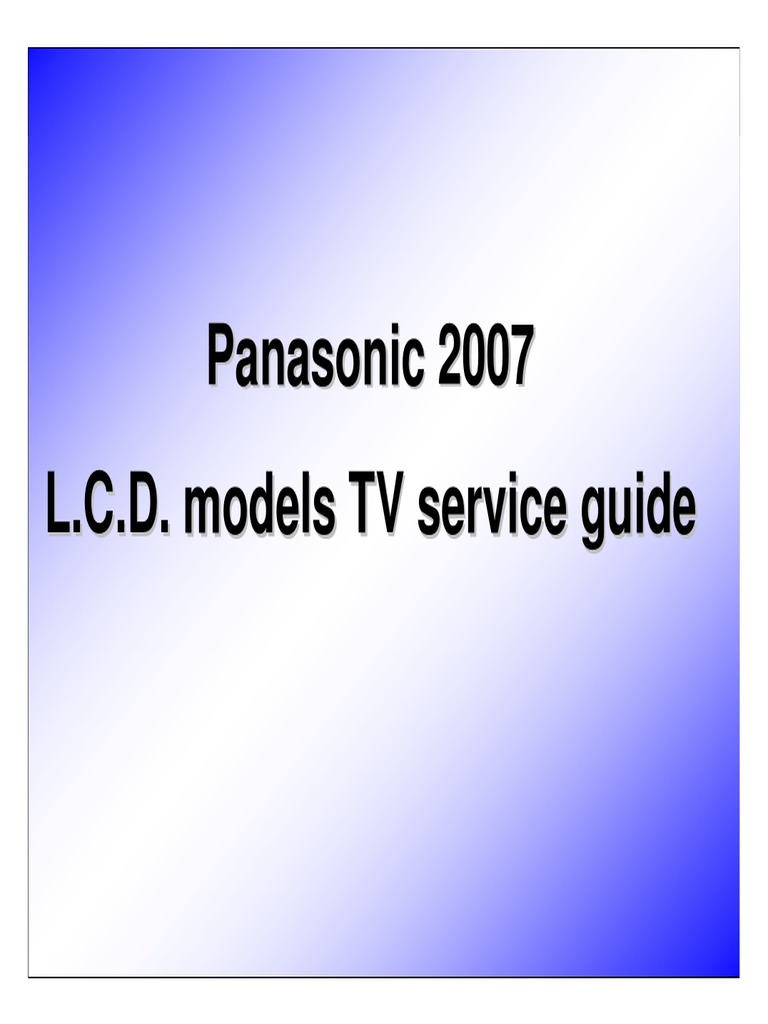 Panasonic 2007 LCD Models TV Service Guide PDF | PDF | Video | Hdmi