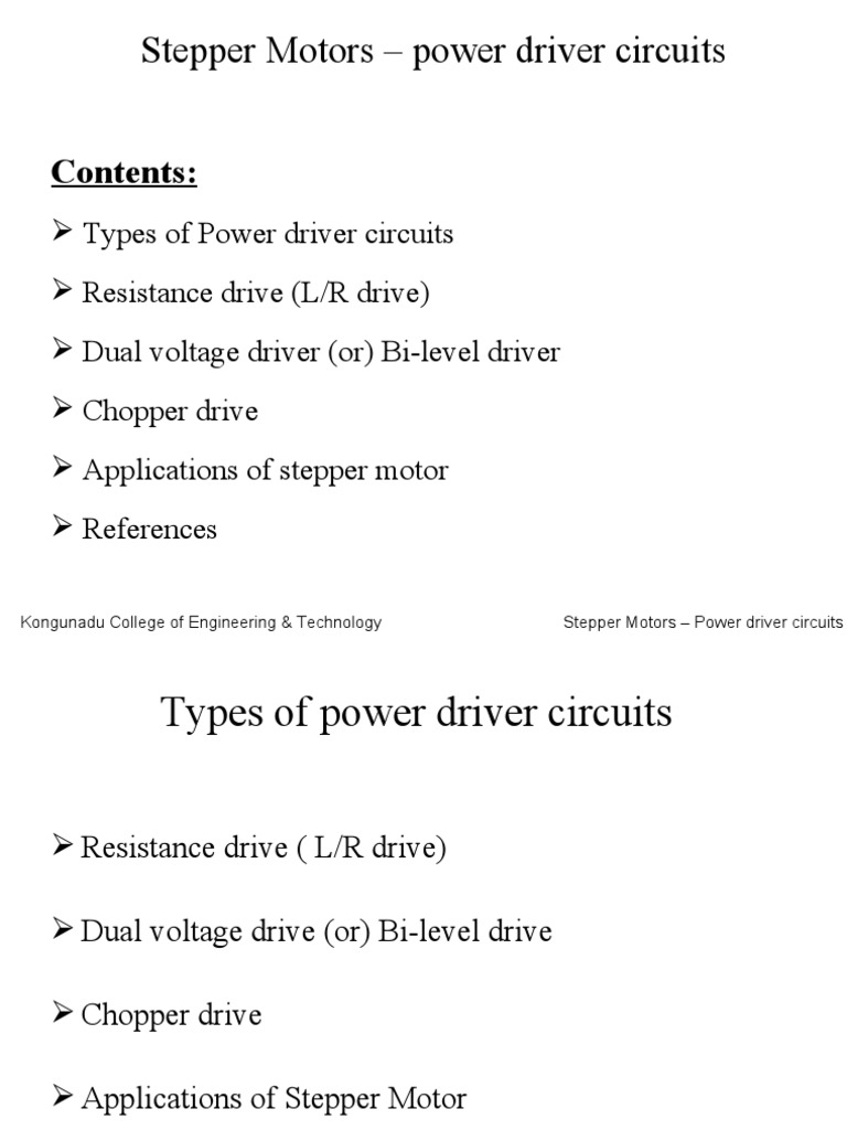 Stepper Motor Driver Circuits Guide | PDF | Electric Motor | Computer ...