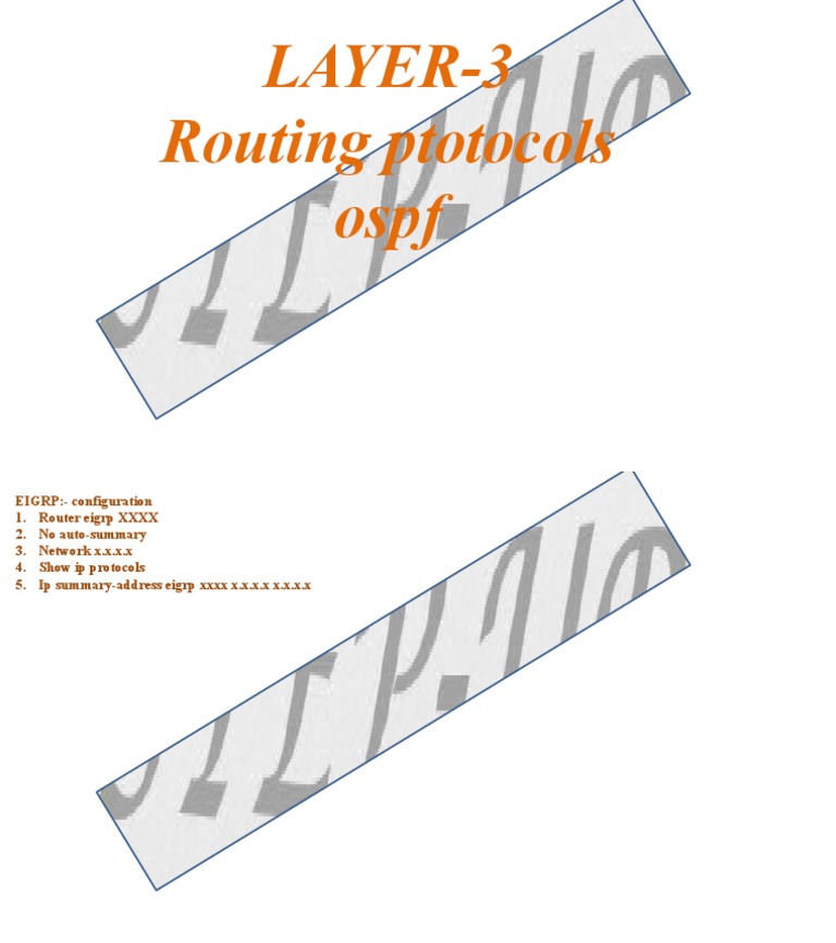 Layer-3 Routing Protocols-OSPF | PDF