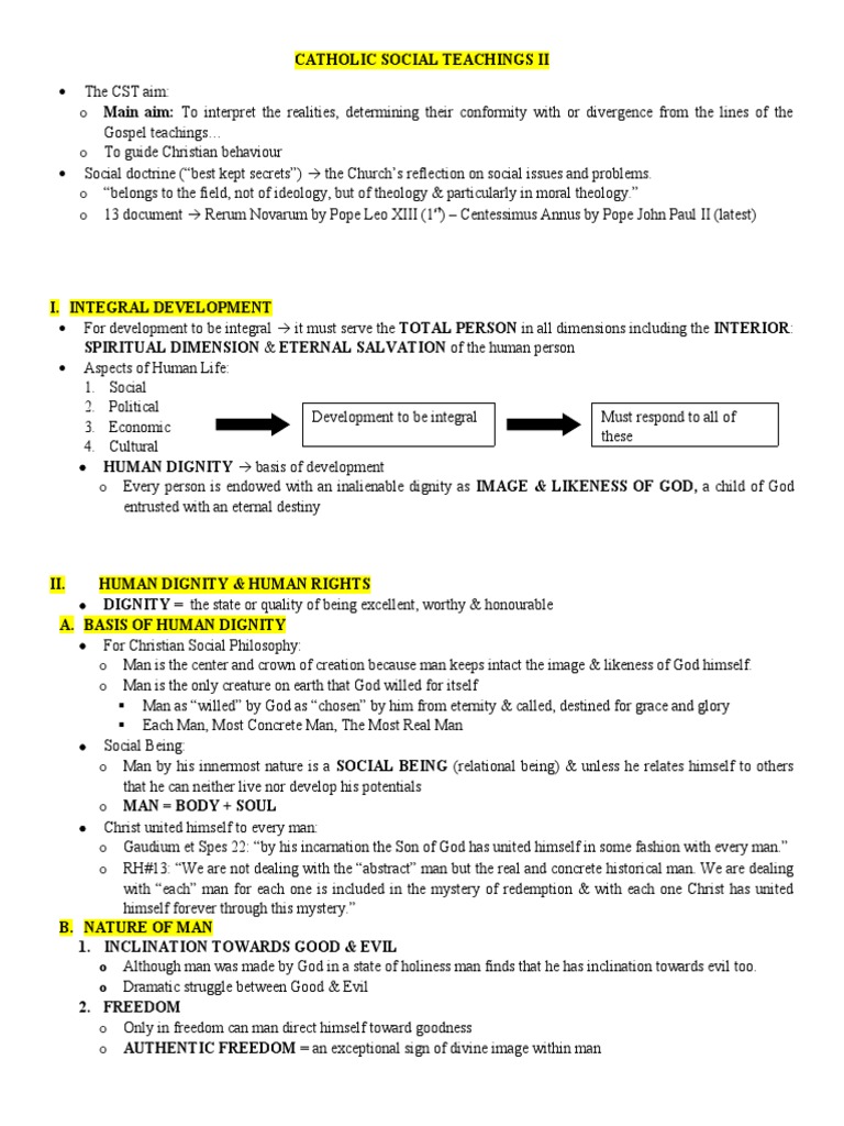 Catholic Social Teachings Overview | PDF | Catholic Social Teaching ...