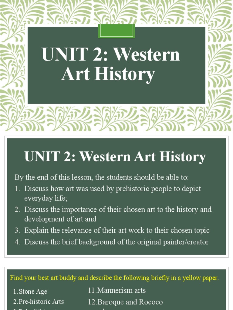 UNIT 2: Western Art History | PDF | Impressionism | Cubism