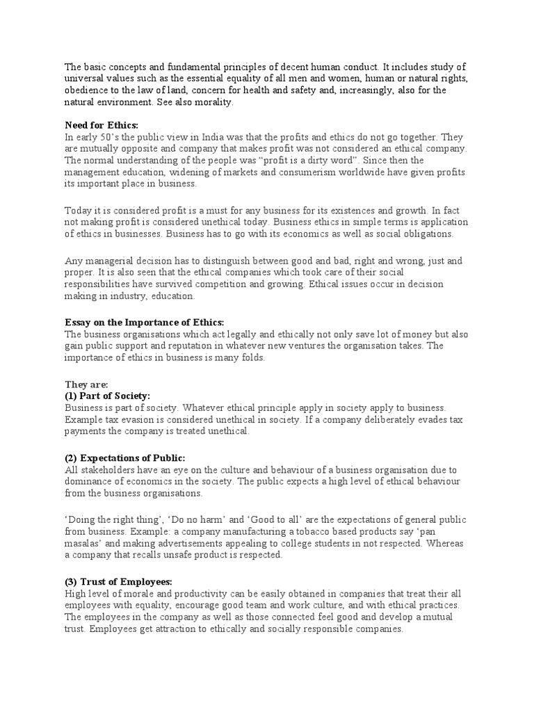 Business Ethics Notes | PDF | Business Ethics | Corporate Social ...