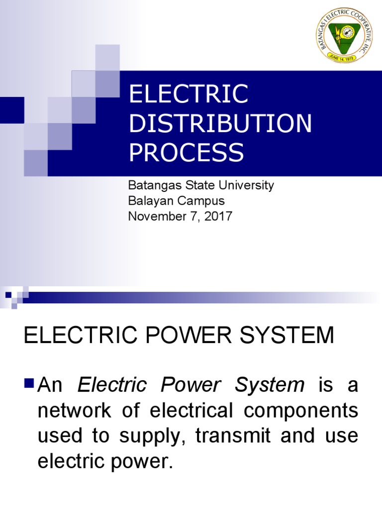 Electric Distribution Process PPT | PDF | Electrical Substation ...