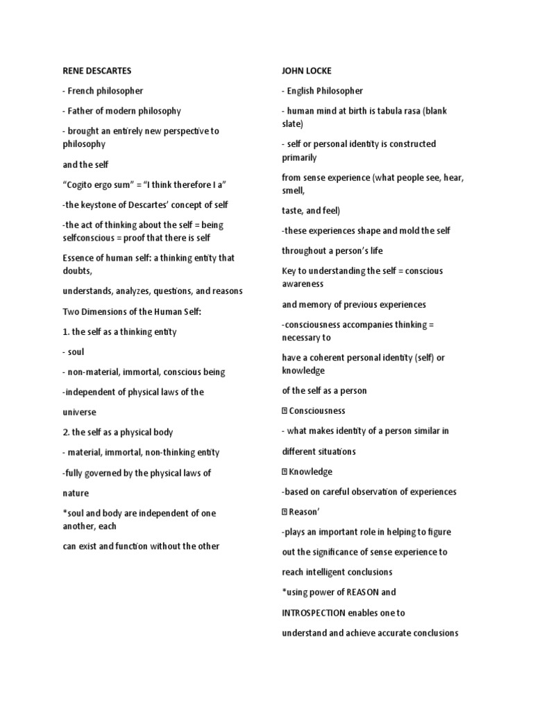 Rene Descartes John Locke | PDF | Consciousness | René Descartes