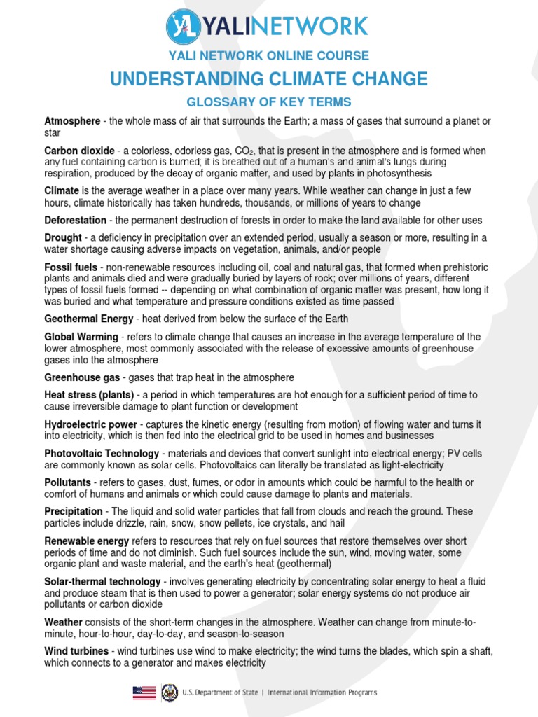 Climate Change Glossary Guide | PDF | Global Warming | Atmosphere Of Earth