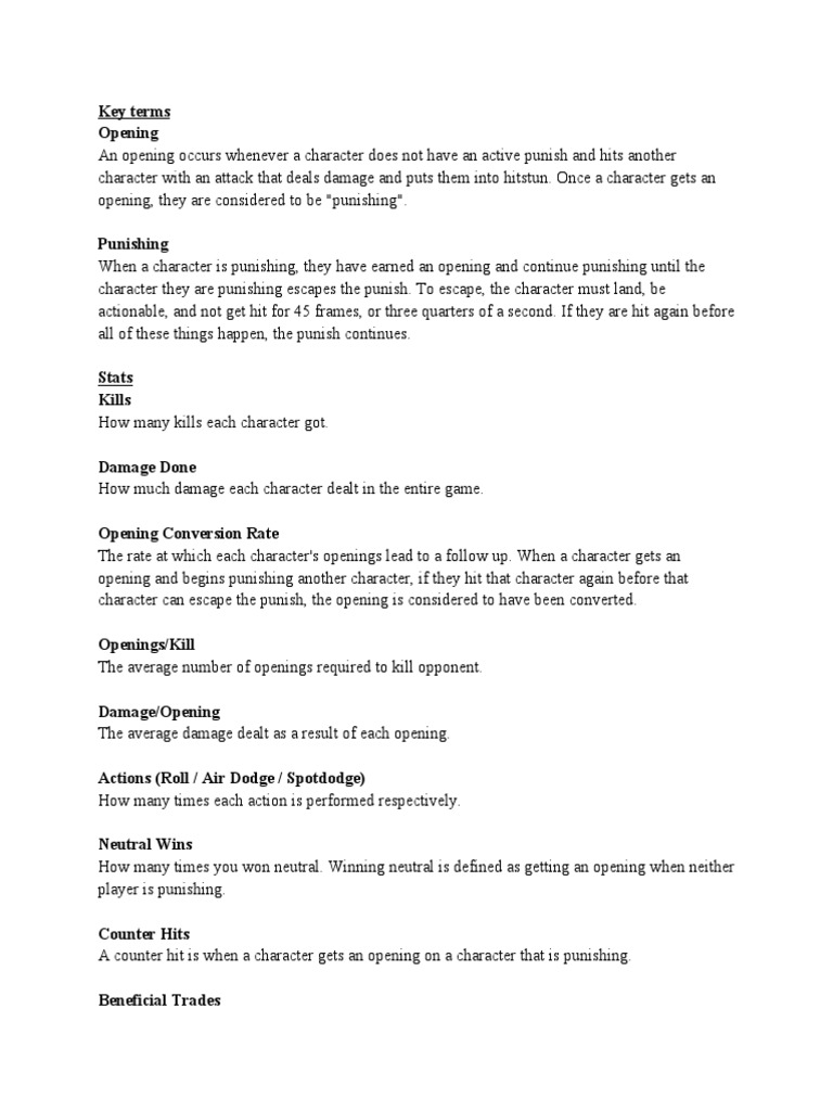 Slippi Stats Definitions | PDF