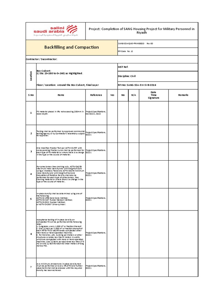 Backfilling & Compaction Works | PDF | Building Engineering | Civil ...