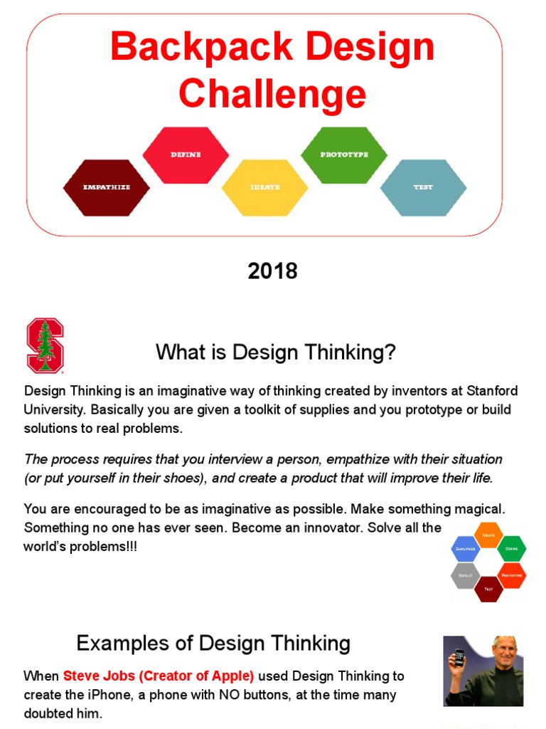 Backpack Design Challenge | PDF | Design Thinking | Design