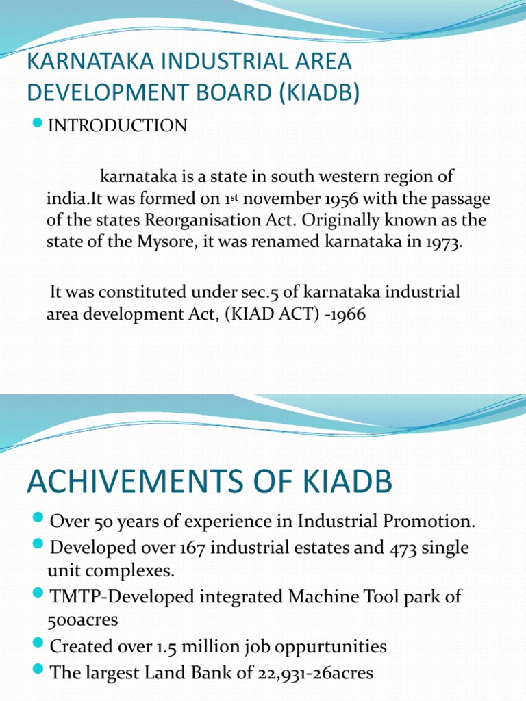 Karnataka Industrial Area Development Board (Kiadb) | PDF