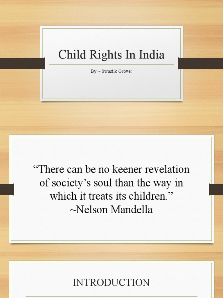 Child Rights in India | PDF | Children's Rights | Convention On The ...