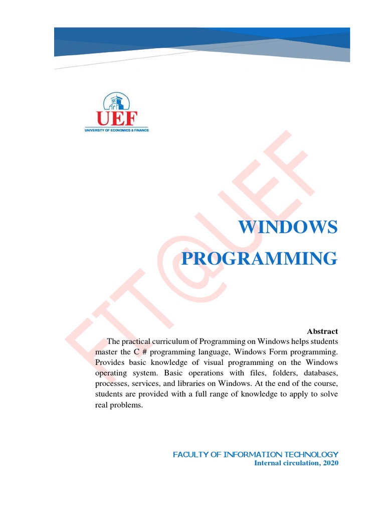 Windows Programming for Students | PDF | Computer Programming | Application Software