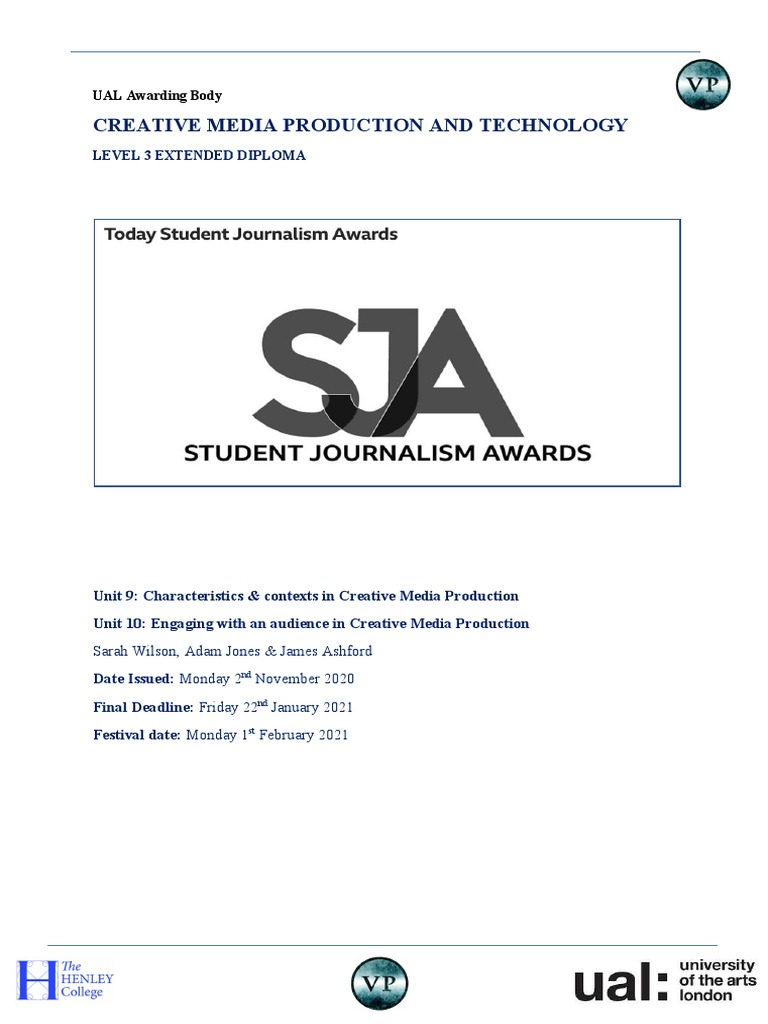 Creative Media Production and Technology: Level 3 Extended Diploma | PDF