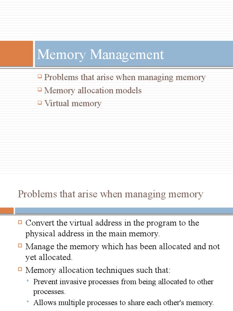 Chapter - 05 - Memory Management | PDF | Operating System Technology | Computer Architecture