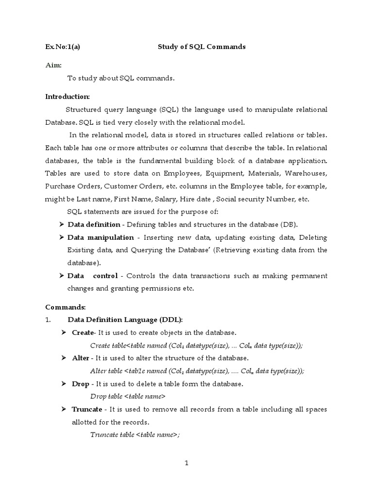 CS 6312 DBMS Lab Manual Final | PDF | Relational Database | Database Index CS 6312 DBMS Lab Manual Final | PDF | Relational Database | Database Index