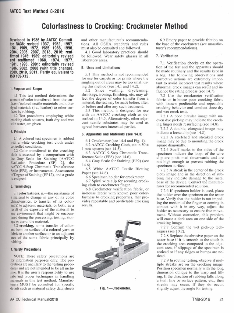 Aatcc 8 - 2016 | PDF