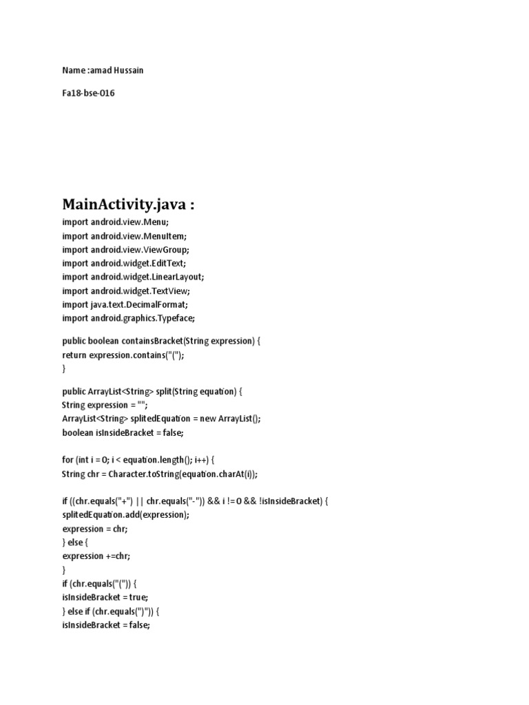 Mainactivity Java | PDF | Teaching Mathematics | Computer Programming