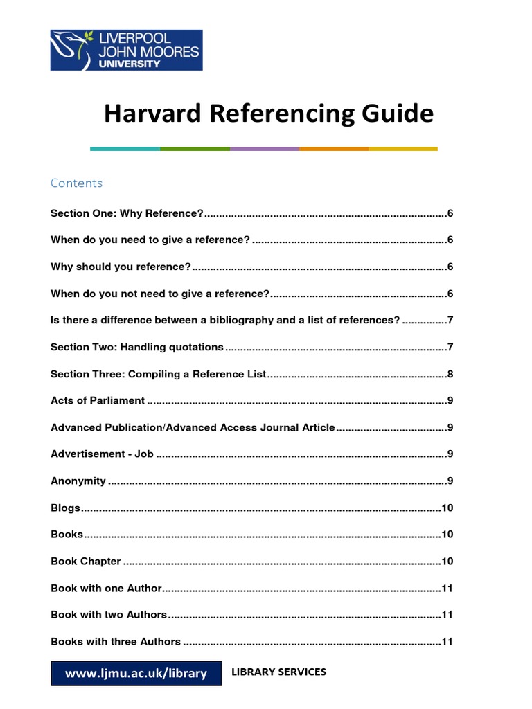 LJMU Harvard Referencing Guide | PDF | Digital Object Identifier ...