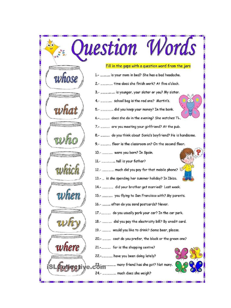 Wh-Words Exercises | PDF