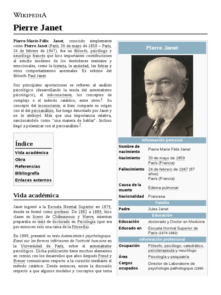 Pierre Janet | PDF | Salud mental | Psicología clínica