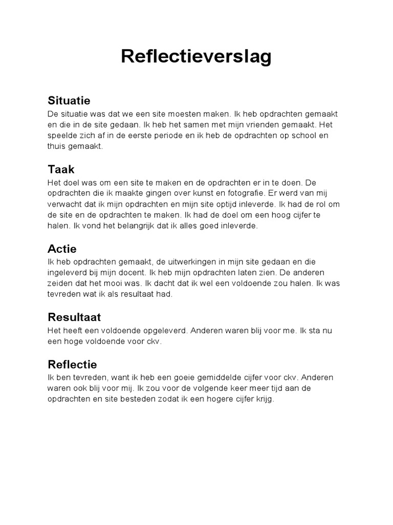 Reflectie Verslag | PDF
