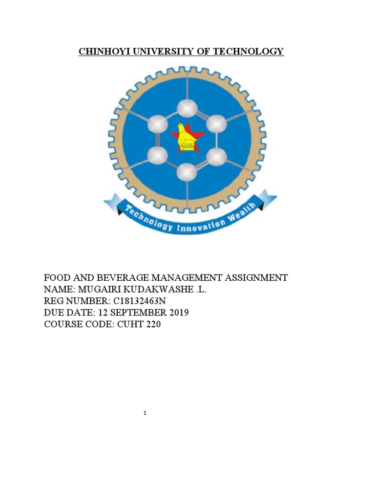 Food and Beverage Management Assignment | PDF | Foodservice | Restaurants