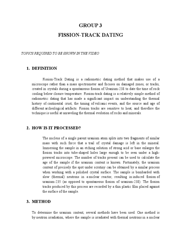 Group 3 Fission-Track Dating: 1. Definition | PDF | Nuclear Energy ...