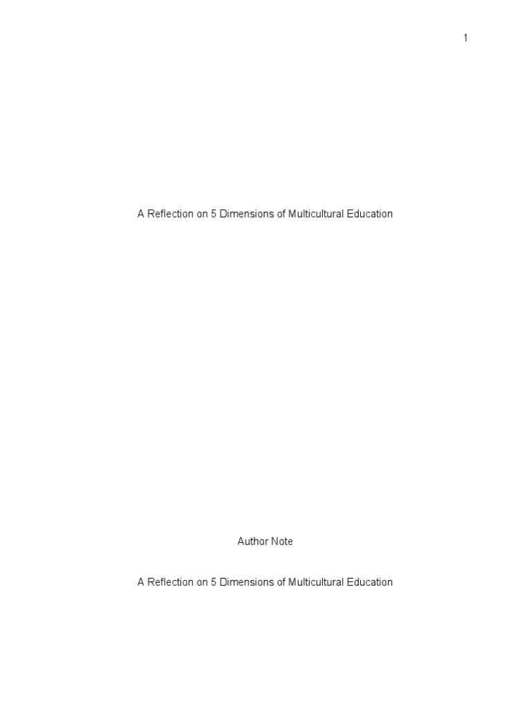 Banks' Five Dimensions of Multicultural Ed. | PDF | Multiculturalism ...