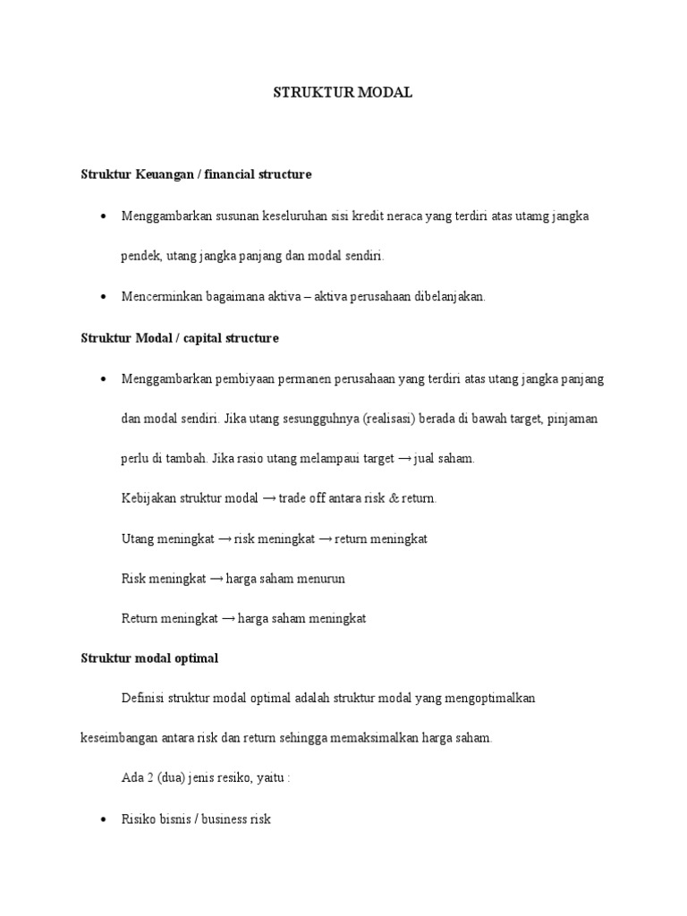 Struktur Modal | PDF