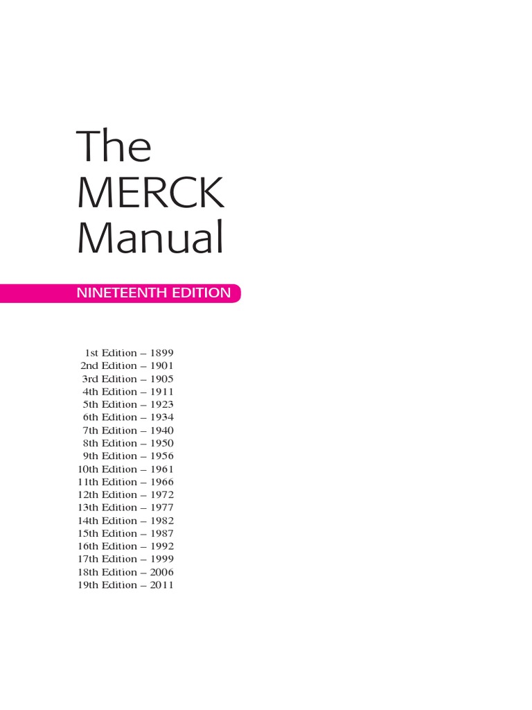 The Merck Manual: Nineteenth Edition | PDF | Art