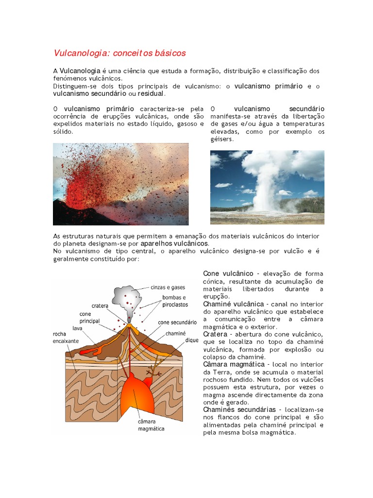 Vulcanologia Conceitos Basicos | PDF | Tipos de erupções vulcânicas ...
