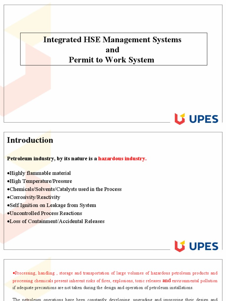 Integrated HSE Management and Permit To Work | Download Free PDF ...