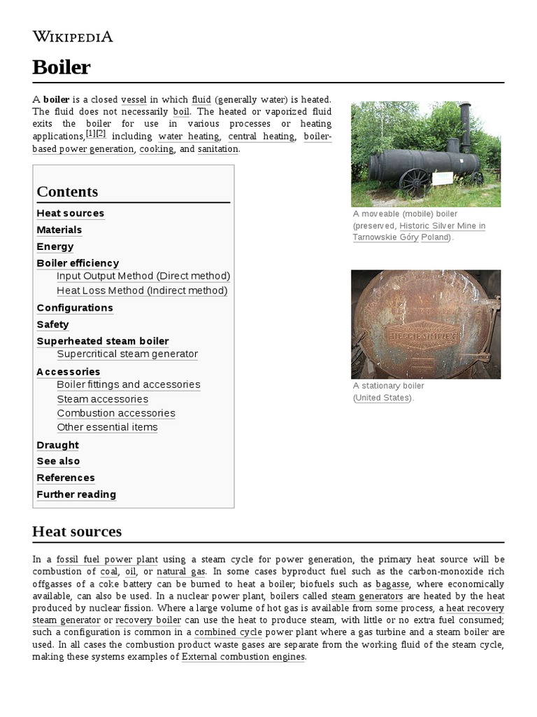 Boiler: Heat Sources Materials Energy Boiler Efficiency | PDF | Boiler ...