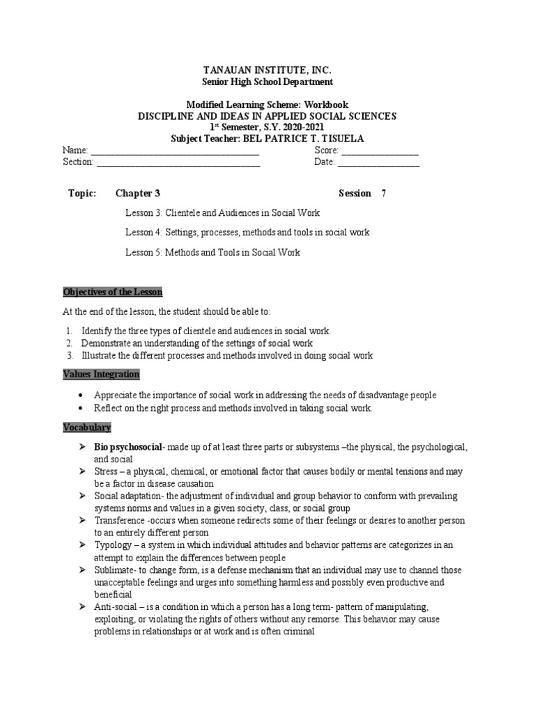 Lesson 3: Social Work Clientele Overview | PDF | Social Work | Community