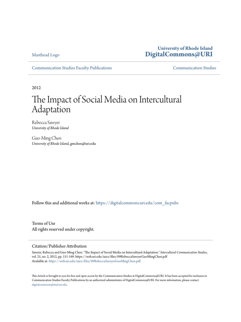 The Impact of Social Media On Intercultural Adaptation PDF | PDF ...