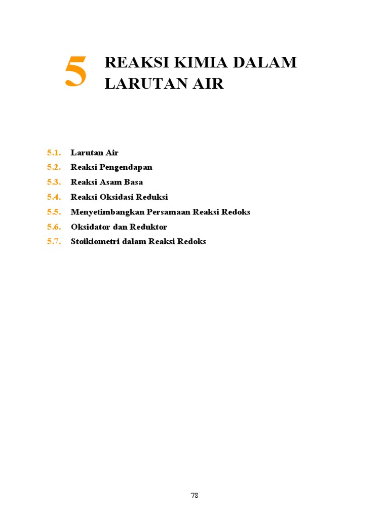 5 Reaksi Kimia Dalam Air | PDF