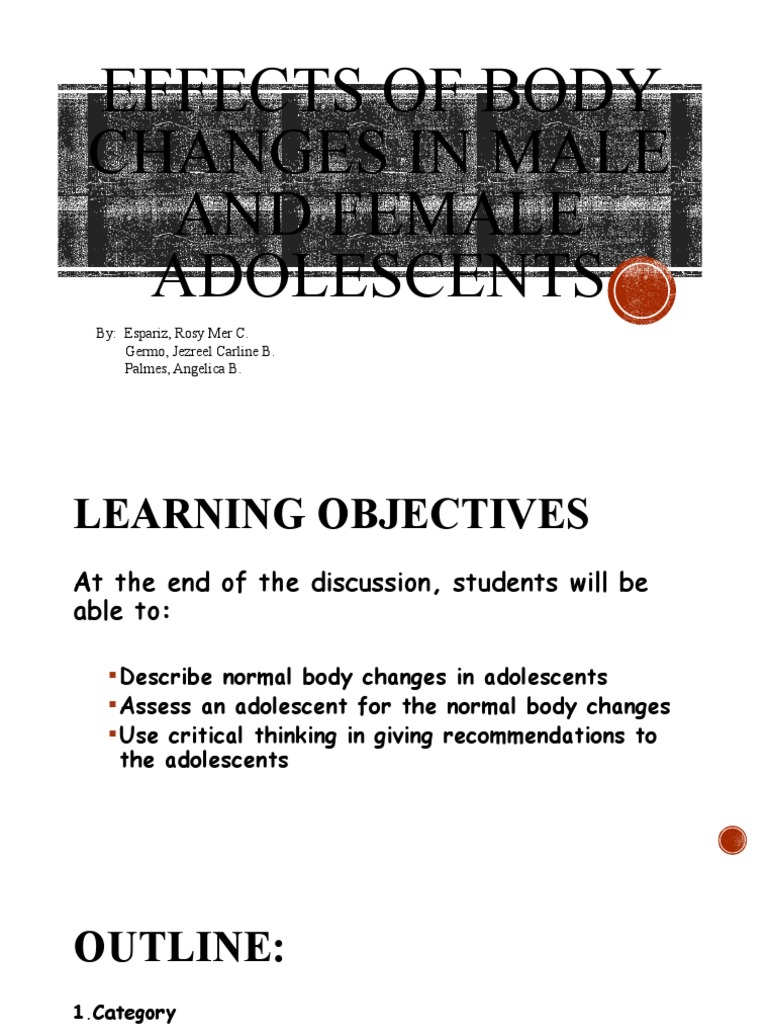 Effects of Body Changes in Male and Female Adolescents | PDF ...
