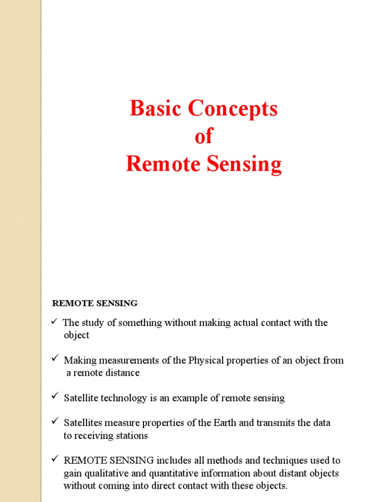 Basic Concepts of Remote Sensing | PDF | Electromagnetic Radiation ...