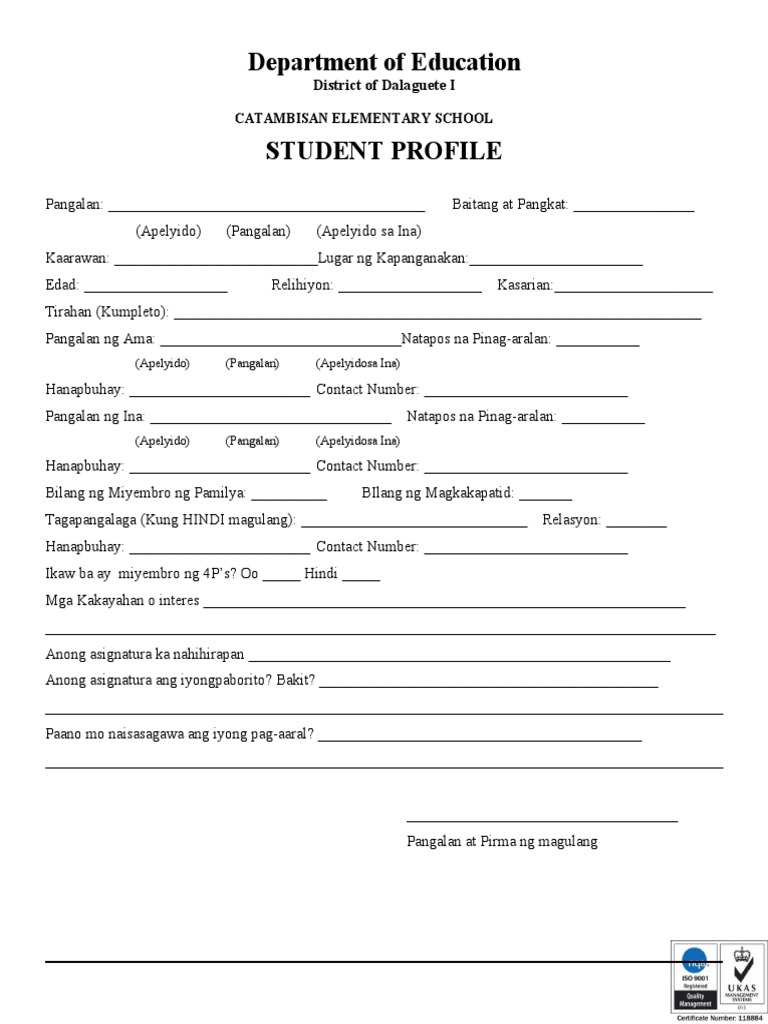 Student Profile | PDF