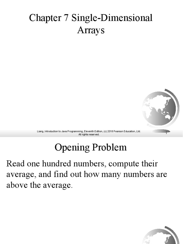 Chapter 7 Single-Dimensional Arrays | PDF | Method (Computer Programming) | Array Data Type
