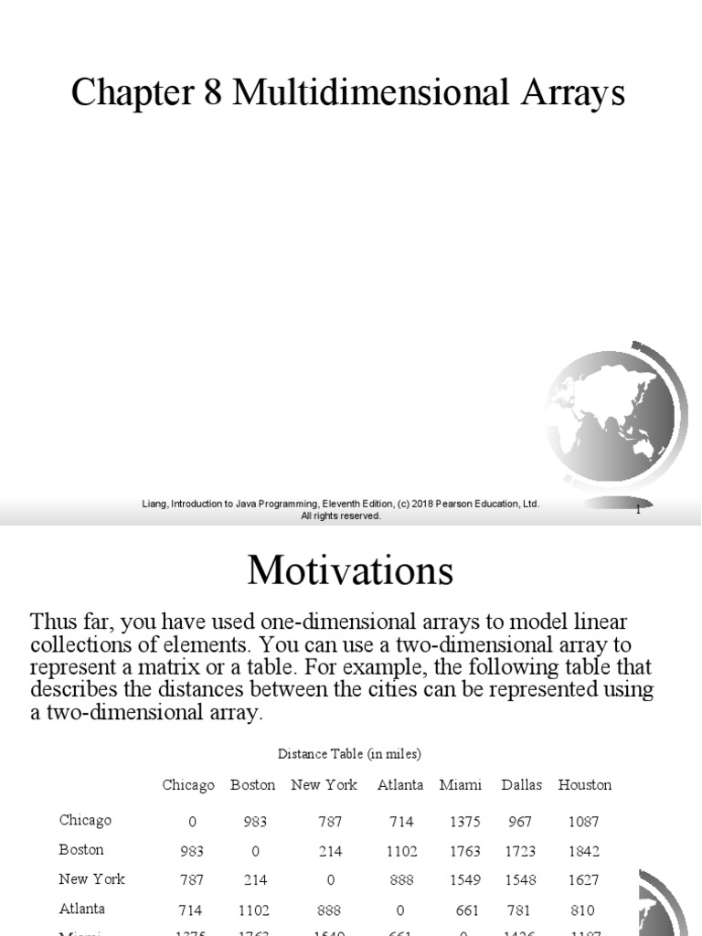 Chapter 8 Multidimensional Arrays | PDF | Array Data Structure | Matrix ...