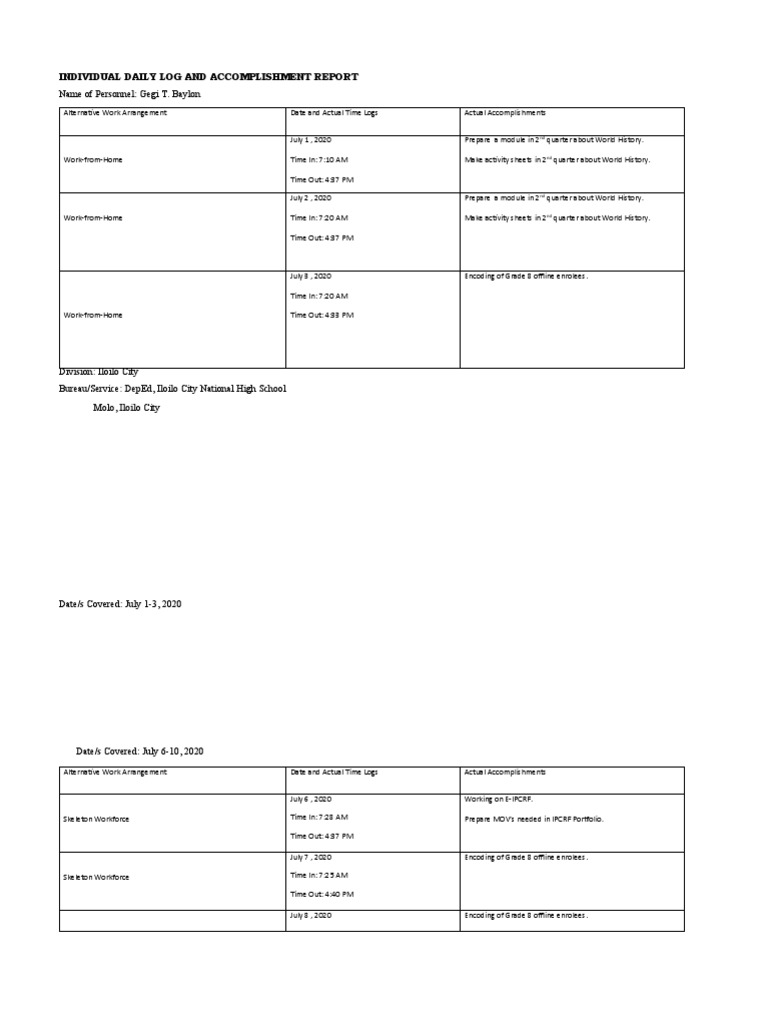 Baylon Daily Accomp - JULY | PDF | Learning | Behavior Modification