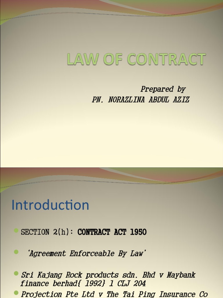 Law of Contract | PDF | Offer And Acceptance | Contract Law