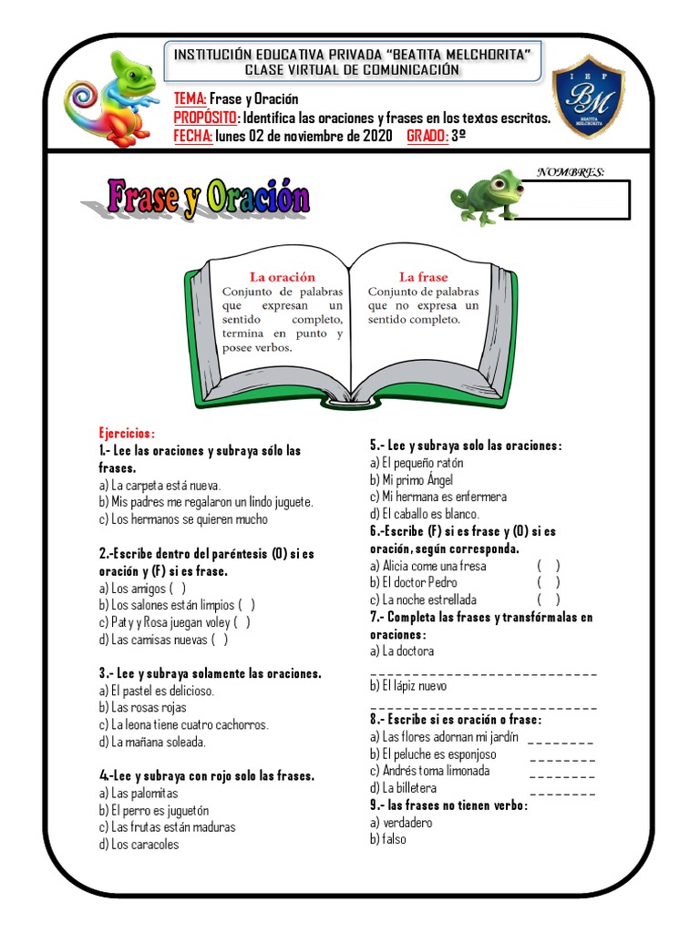 Frase y Oración | PDF