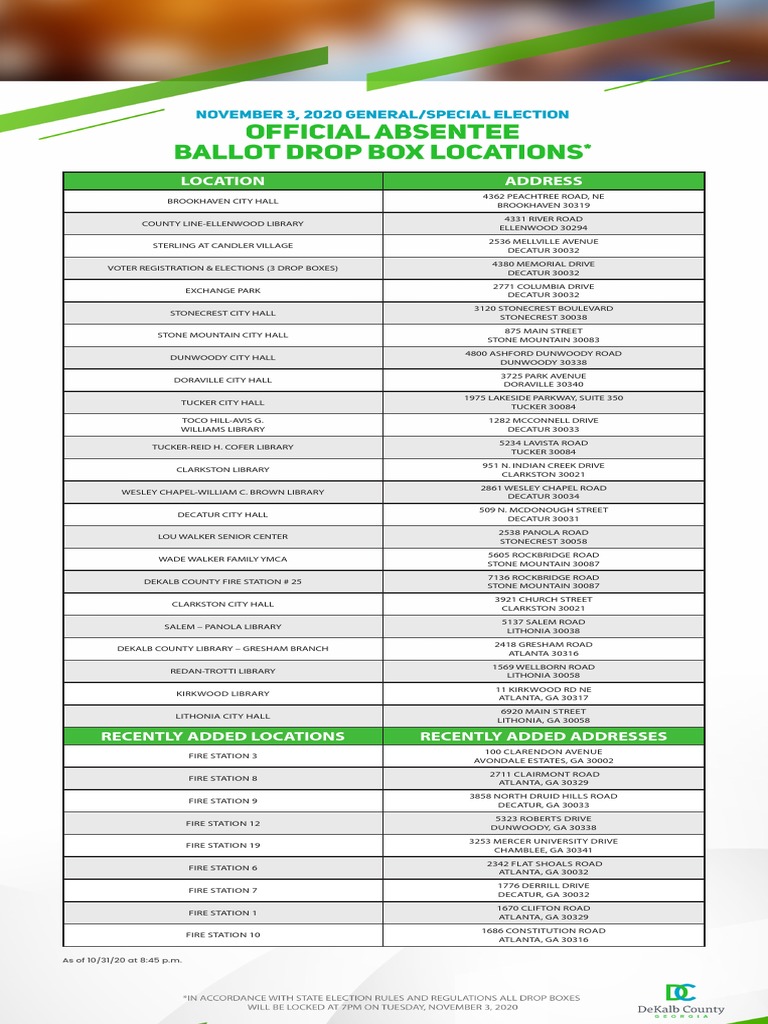 Updated Dekalb County Dropbox Locations | PDF