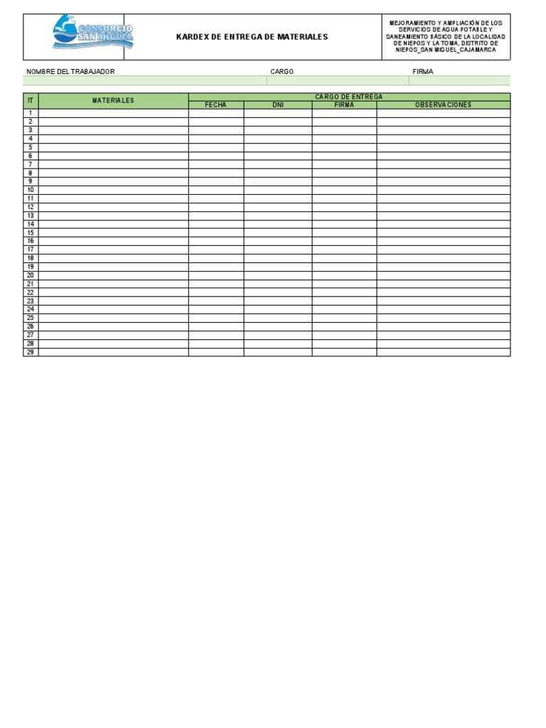 Kardex de Materiales | PDF