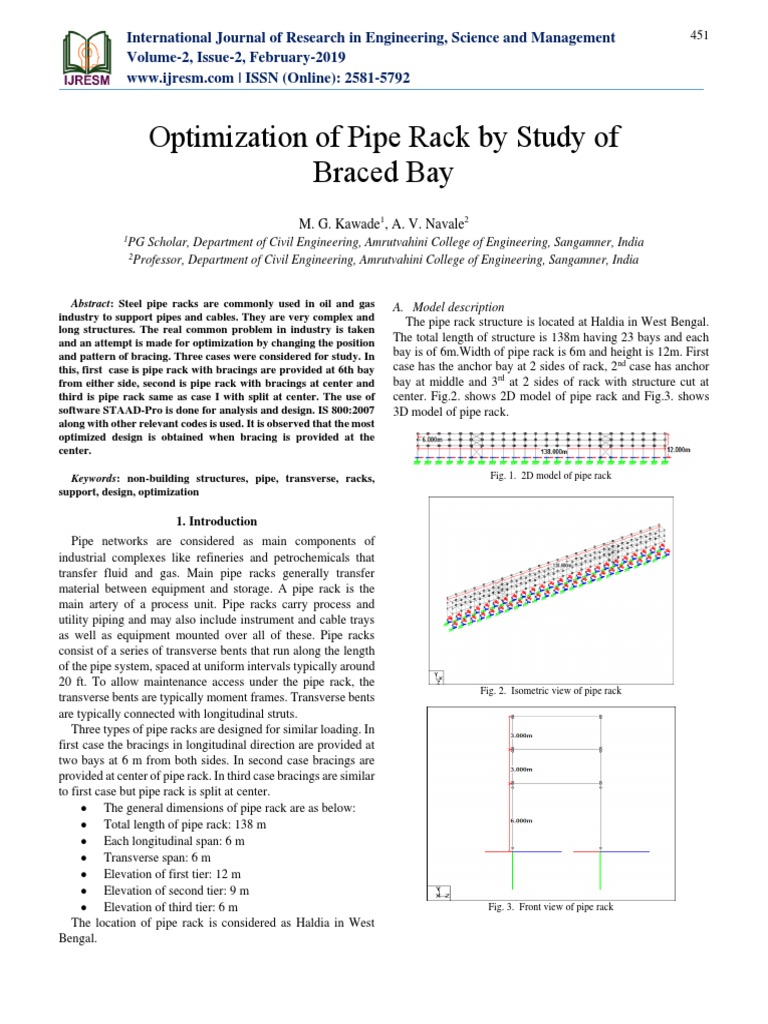 Optimization of Pipe Rack by Study of Braced Bay | Download Free PDF ...