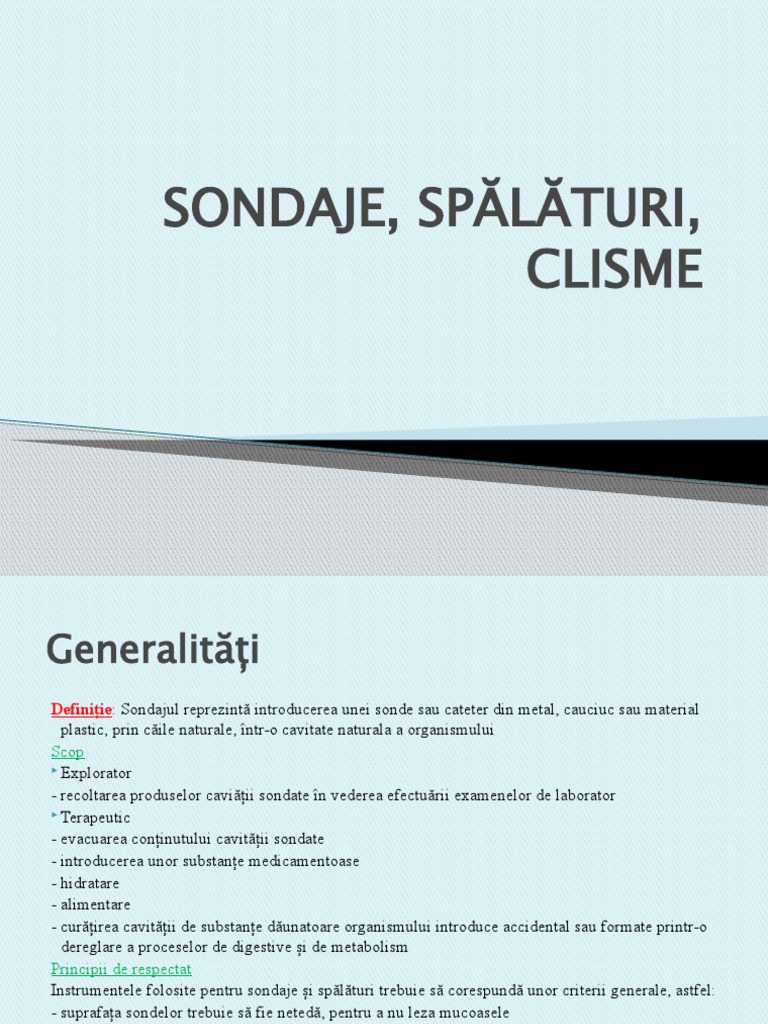 Sondaje, Spălături, Clisme | PDF